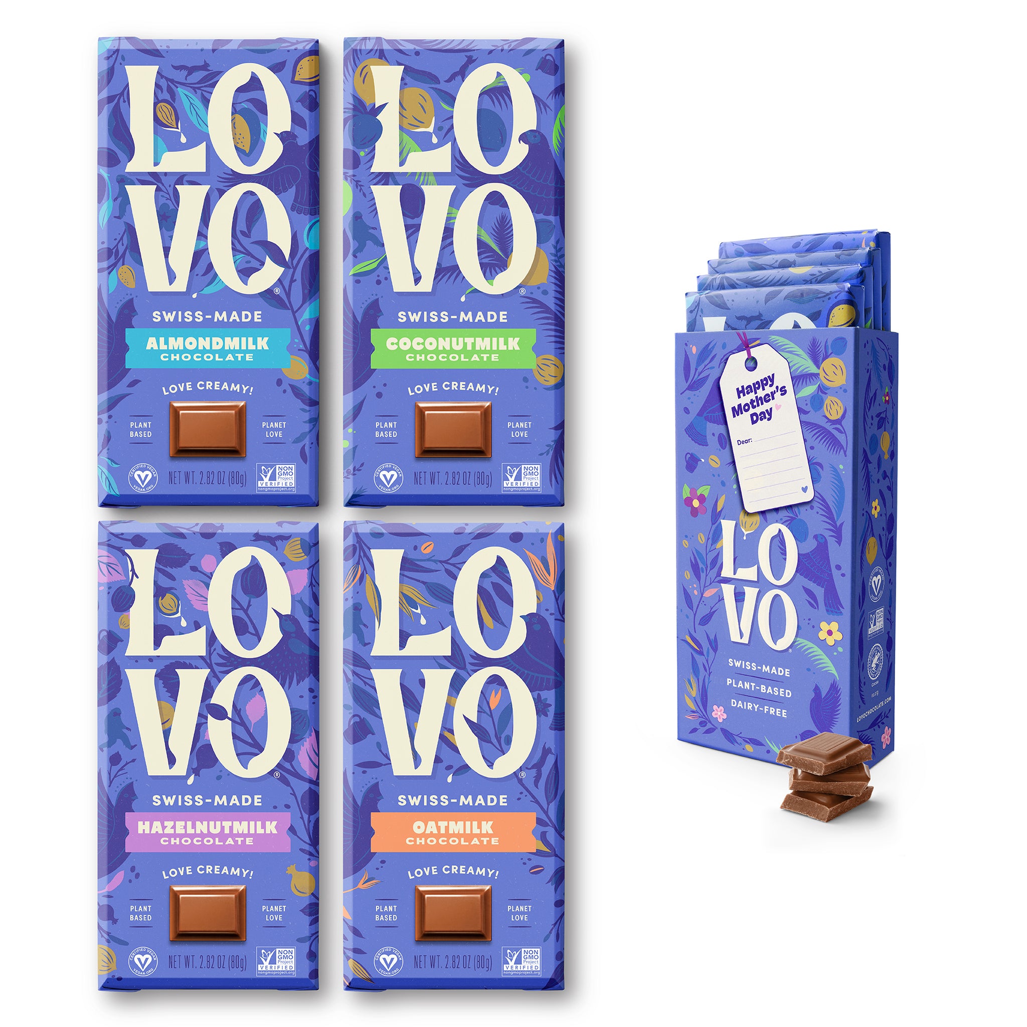 Vegan Milk Chocolate Bar Variety Pack - LOVO Chocolate